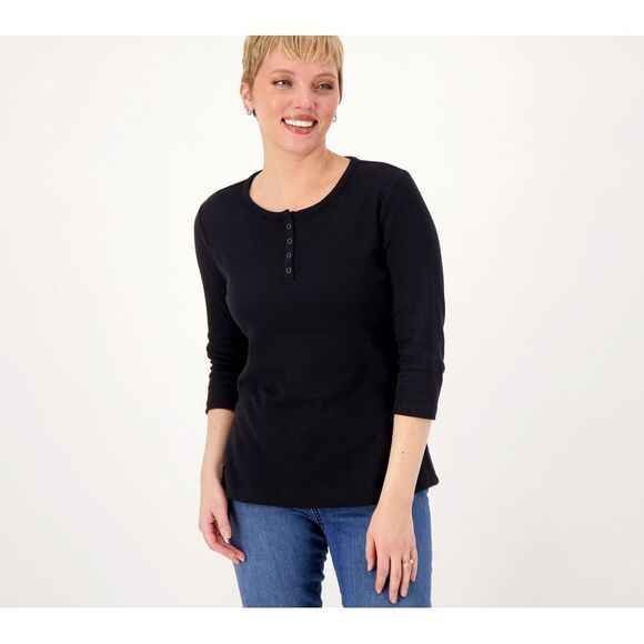 Denim&Co | Tops | Denim Co Womens Top Plus Sz X Essentials Waffle Knit ...